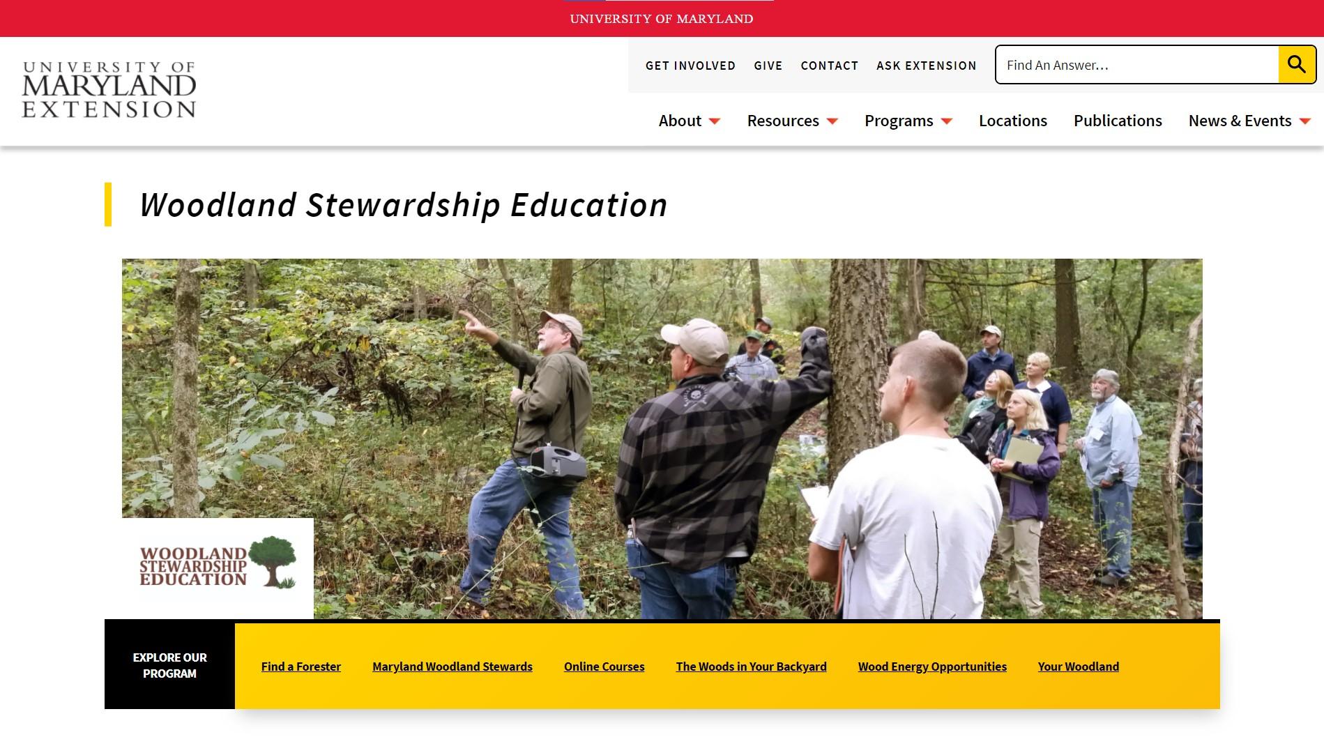 New Website for Woodland Stewardship Education Program | University of Maryland Extension